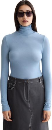 Scotch & Soda Damen Roll up Neck Ls T-Shirt, Faded Denim V441, M