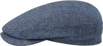 Stetson Casquette en Lin Vinta Homme - Made in Germany Gavroche avec Visiere Ete Printemps-ete - 58 cm Bleu