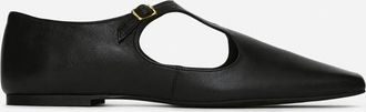 Arket Flacher Lederschuh Mit Schnalle -Schwarz