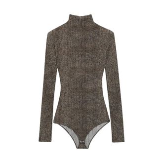 Maison Margiela Body imprim&eacute; chevrons - Femme - Tops - Brun - Taille: 38 FR
