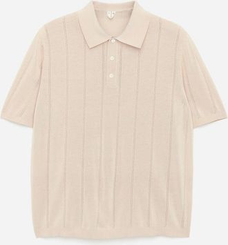 Arket Poloshirt Im Pointelle-Strick -Beige
