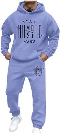 Generic Surv&ecirc;tements pour hommes avec imprim&eacute; sweat &agrave; capuche ample jambe droite poche pantalons de surv&ecirc;tement ensembles d&eacute;contract&eacute;s pour le sport quotidien