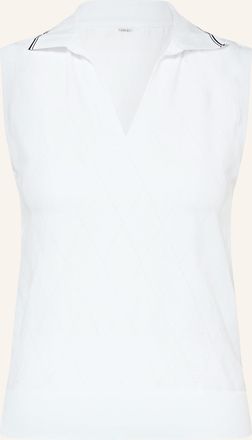 Varley Strick-Poloshirt Marit weiss
