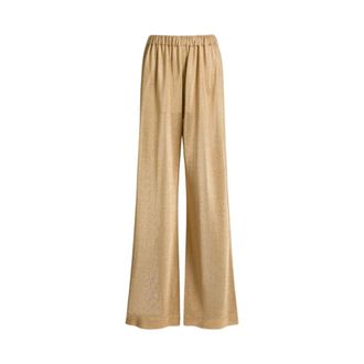 Alberta Ferretti Femme, Pantalons, Jaune, Taille: 40 FR Pantalon large en maille lurex