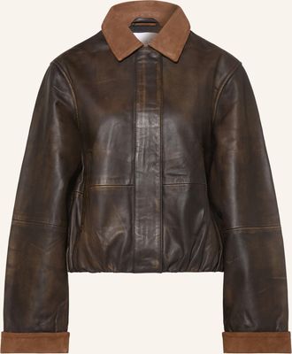 Y.A.S. Lederblouson braun