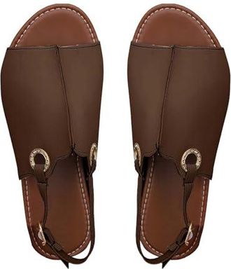 Generic Chaussures dext&eacute;rieur doubl&eacute;es pour femme - Sandales de plage creuses - D&eacute;contract&eacute;es - Chaussures plates - Chaussures pour femme - Doublure chaude, m