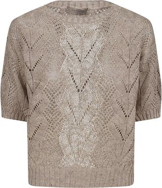 D.exterior Femme, Pulls, Beige, Taille: 36 FR MC Trecce Lino Cristalli