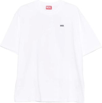 Diesel Homme, Tops, Blanc, Taille: L Maglietta girocollo mezza manica logo