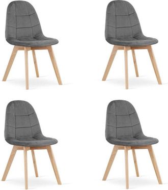 Private Label Chaise Valora NUUC en velours gris fonc&eacute;, design ergonomique x4