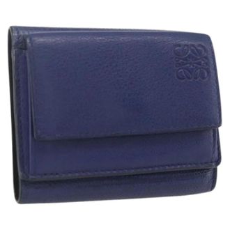 Loewe Portefeuille en cuir Pre-owned - Femme - Pre-owned - Bleu - Taille: ONE Size