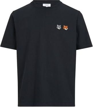 Maison Kitsun&eacute; T-shirt droit col rond &agrave; broderie