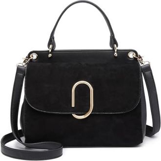 Miss Lulu Sac à Main Porté Épaule Femme - Sac Bandoulière Moyen en Simili Cuir et Daim Vintage - Idéal pour Bureau, Shopping et Soirée Élégante