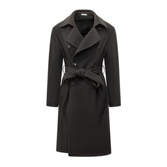 Breras Milano Breras - Manteau crois&eacute; avec ceinture - Homme - Manteaux - Noir - Taille: L