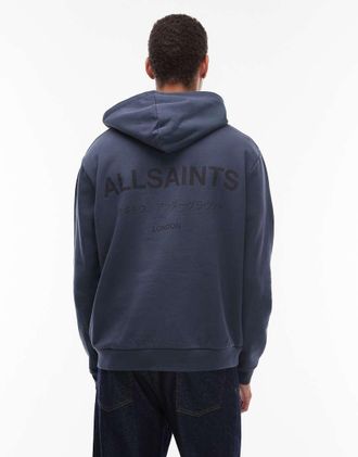 AllSaints Underground - Kapuzenpullover in Mondsteinblau