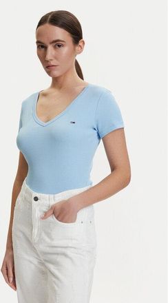 Tommy Jeans T-Shirt DW0DW17385 Hellblau Slim Fit