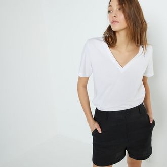La Redoute Collections T-shirt Loose Col V Manches Courtes