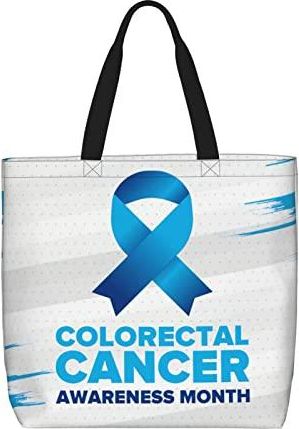 Generic Sac De Courses Mois De Sensibilisation Au Cancer Colorectal Sac Cabas R&eacute;utilisable De Grande Capacit&eacute; Sacs En Toile Pour Femmes, Pour Femmes, &Eacute;cole, V