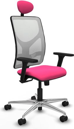 Piqueras y Crespo Computerstuhl mit 3D-Armlehnen, h&ouml;henverstellbarer Lendenwirbelst&uuml;tze und festem Kopfteil, ausgestattet mit Sincro 3 Positionen und Schneideschaum, We