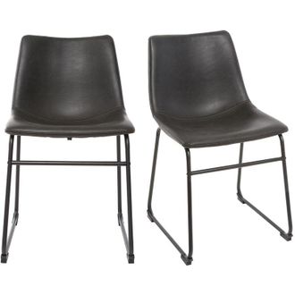 Miliboo Industrial-St&uuml;hle in Schwarz (2er-Set) new rock
