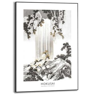 Reinders Gerahmtes Bild, Hokusai, Home Office, Bilder, Wanddeko, Room Decor, MDF, Schwarz-Wei&szlig;, 70 x 50