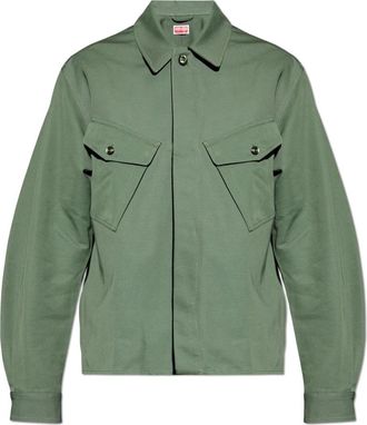 Kenzo Homme, Vestes, Vert, Taille: XL Chemise &eacute;paisse en coton