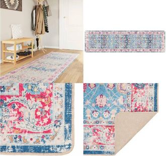 vidaXL Vidaxl - Teppich Waschbar Mehrfarbig 80x300 cm Rutschfest - Samt Teppich - Wohnraumteppich - Flurmatte - Multifarben Teppich - Digitaldruck Teppich