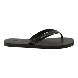 Prada Leder-Flip-Flops - - Shoes - Herren - Schwarzk - 40 EU