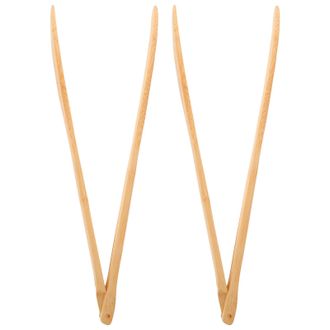 BESPORTBLE 2 St&uuml;ck Bambus-Brotzangen f&uuml;r die K&uuml;che - 30 cm lange, unlackierte Bambus-Toasterzange mit rutschfestem Griff - Multifunktionale Servierzange, Grillwe