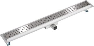 TecTake Edelstahl Duschrinne, Abfluss Dusche, Bodenablauf Dusche, begehbare Dusche, Ablaufrinne, Duschablauf, Duschabfluss Rinne mit Siphon, Sieb und Geruchss