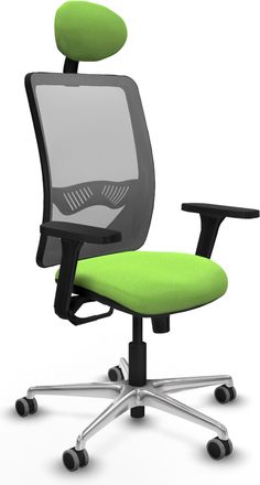 Piqueras y Crespo Drehstuhl Zulema Mesh mit 3D-Armen, h&ouml;henverstellbarer Lendenwirbelst&uuml;tze und festem Kopfteil, ausgestattet mit Sincro 3 Positionen und Schneideschaum