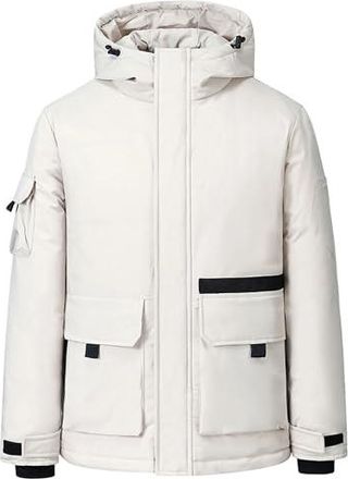 Generic Veste dhiver imperm&eacute;able pour homme avec capuche, coupe-vent et isol&eacute;e, manteau de ski lourd chaud avec plusieurs poches, kaki, 3XL