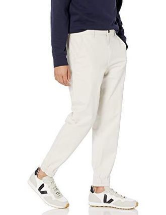 Amazon Essentials Pantalon Chino Esprit Jogging Coupe Slim Homme, Gris Pierre, XL