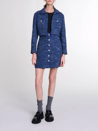 Maje 2-in-1 Tweed-kleid - Blau - Gr&ouml;&szlig;e 38 - Maje