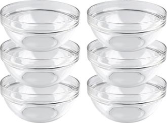 Mäser Luminarc, Serie Empilable, Schüssel 17 cm, im 6-er Set, stapelbare Obstschalen, Glasschüsseln in zeitlosem Design