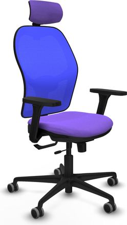 Piqueras y Crespo Ergonomischer B&uuml;rostuhl mit 3D-Armlehnen und Kopfteil, h&ouml;henverstellbar und neigbar, ausgestattet mit Syncro/Traslack und injiziertem Schaumstoff, Bla