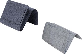 Artibetter 2 St&uuml;ck Filz Aufbewahrungstaschen f&uuml;r Sofa und Bett 32X20X10cm Mittelgrau Hellgrau Mehrkammer Organizer H&auml;ngeaufbewahrungstasche f&uuml;r Schlafzimmer