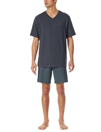 Schiesser Herren Schlafanzug kurz V-Ausschnitt - Nightwear Set, Navy_181155, 56