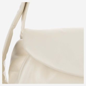 Jil Sander Womens Cannolo Grande Leather Bag Ivory Shoulder