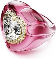 Swarovski Bague cocktail Dulcis, Taille coeur, Pavé, Coeur, Rose