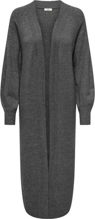 Jacqueline de Yong JdY Damen Jdyrue Life L/S Long Cardigan KNT, Dark Grey Melange, S