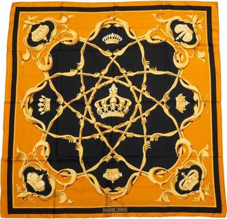 Herm&egrave;s T&uuml;cher & Schals - Hermes Classic Krona Silk Carre 90 Scarf Tuch - Gr. unisize - in Gelb - f&uuml;r Damen