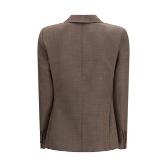 Blaz&eacute; Milano Womens Brown Fleece Wool Blazer Clothing