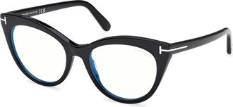 Tom Ford Femme, Accessoires, Noir, Taille: 53 MM Cat Eye Frame