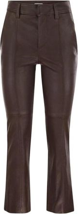 Brunello Cucinelli Femme, Pantalons, Rouge, Taille: 34 FR Seamed Faux Leather Cropped Flare Pants