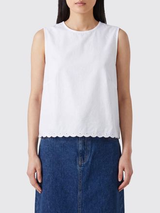 Cecilie Bahnsen Blouse sans manches en coton avec fermeture &agrave; naud au dos