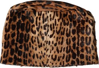 Dolce & Gabbana HAT9556 Leopard-Print Goat Leather Bucket Hat - Brown