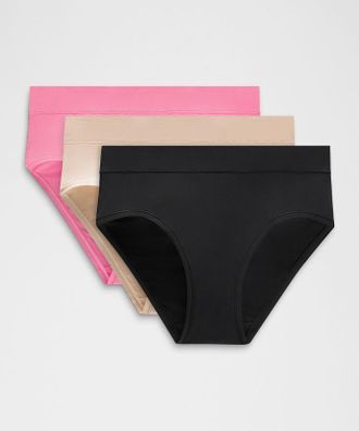 lululemon Culotte bikini UnderEase taille haute Lot de 3 pour Femmes - Noir - Taille XL