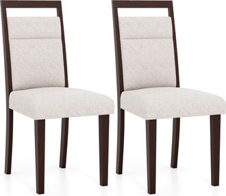 Costway Esszimmerst&uuml;hle 2er Set, K&uuml;chenstuhl Holz, Esstisch St&uuml;hle mit gepolsterter Sitz, Holzst&uuml;hle gepolstert, bis zu 150kg belastbar, St&uuml;hle f&uuml;r Esszimmer,