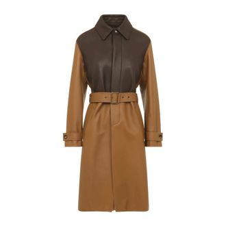 Loewe Femme, Manteaux, Brun, Taille: 36 FR Manteau en cuir dagneau nappa