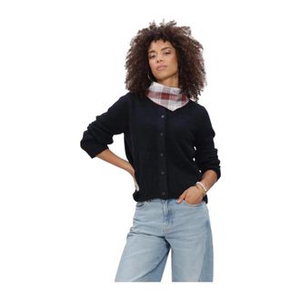 Selected Slflulu New LS Strick Cardigan - - Knitwear - Damen - Blau - S